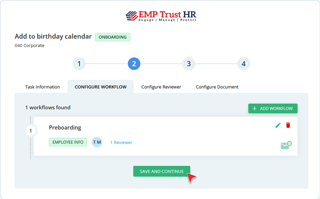 New Hire Task Management - EMP Trust HR